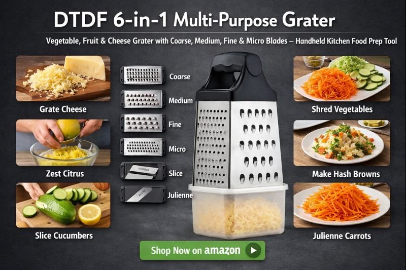DTDF-6-in-1 Multi-Purpose Grater: The Everyday Kitchen Tool - DTDF Home